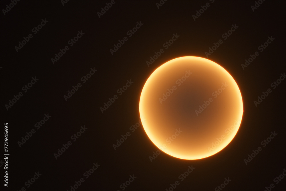 Solar eclipse. Eclipse with ring of fire due to the moon coming between ...