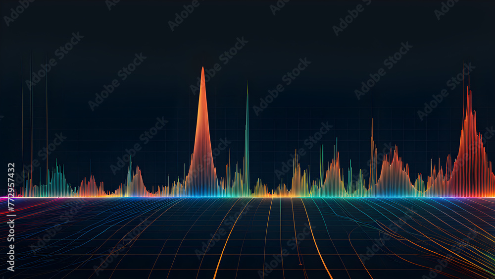 Colorful histograms and curve charts, statistical chart visualization ...