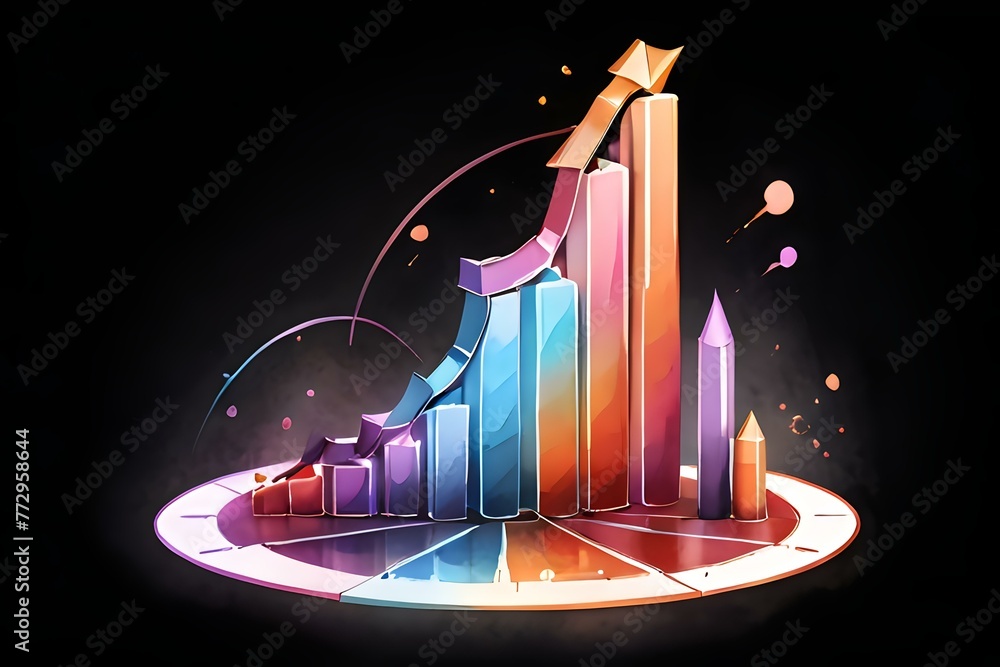 Stellar Growth Chart. Stylized growth chart with a star, set on a ...
