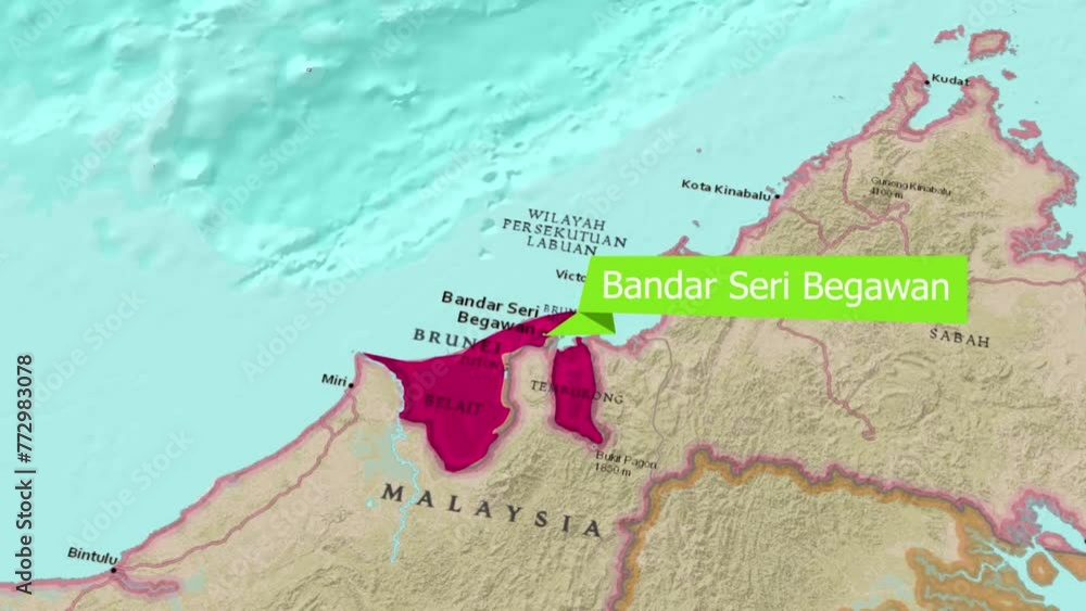 map of Bandar Seri Begawan, the capital of Brunei.Zooming In: Exploring ...
