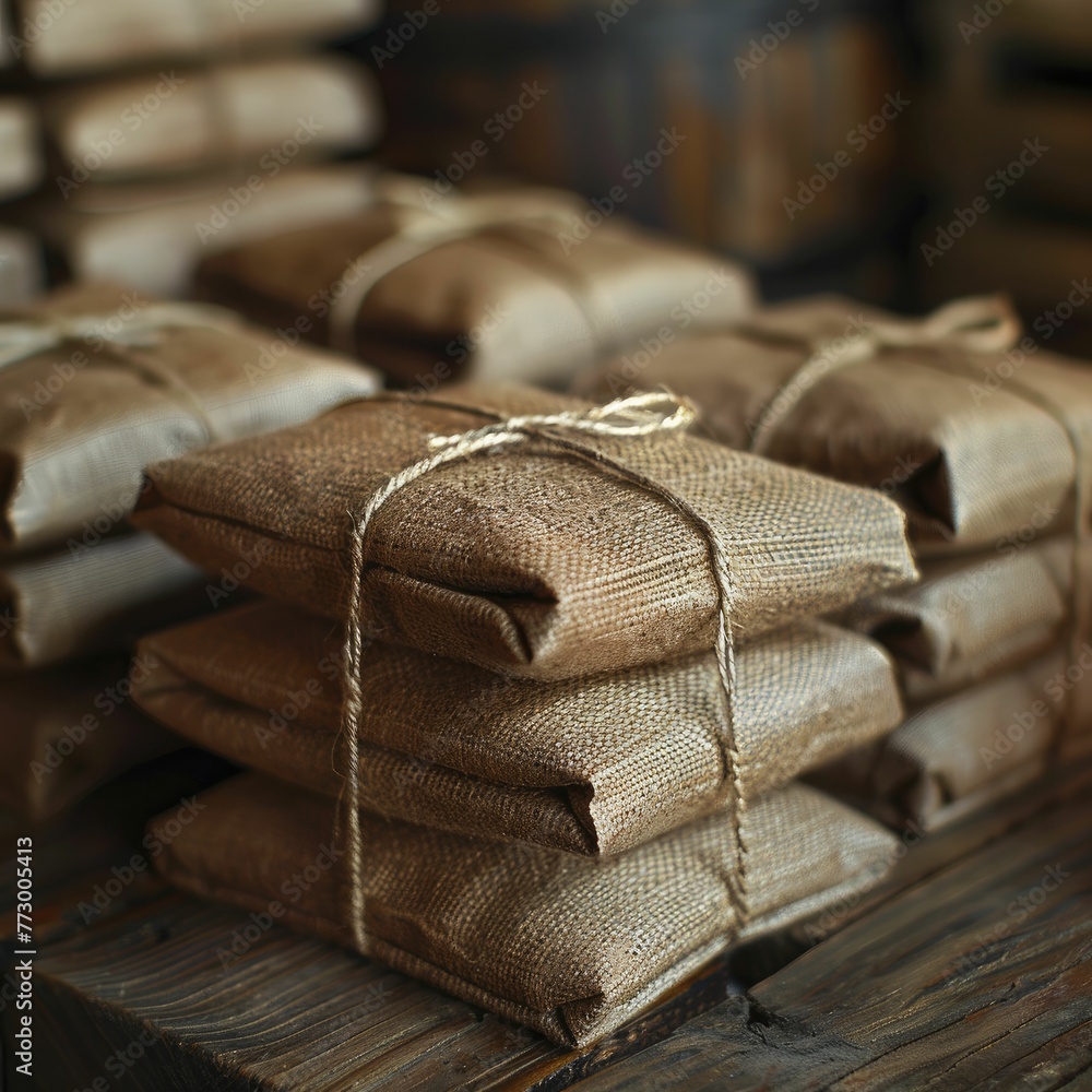 Explore sustainable packaging options up close, highlighting materials ...