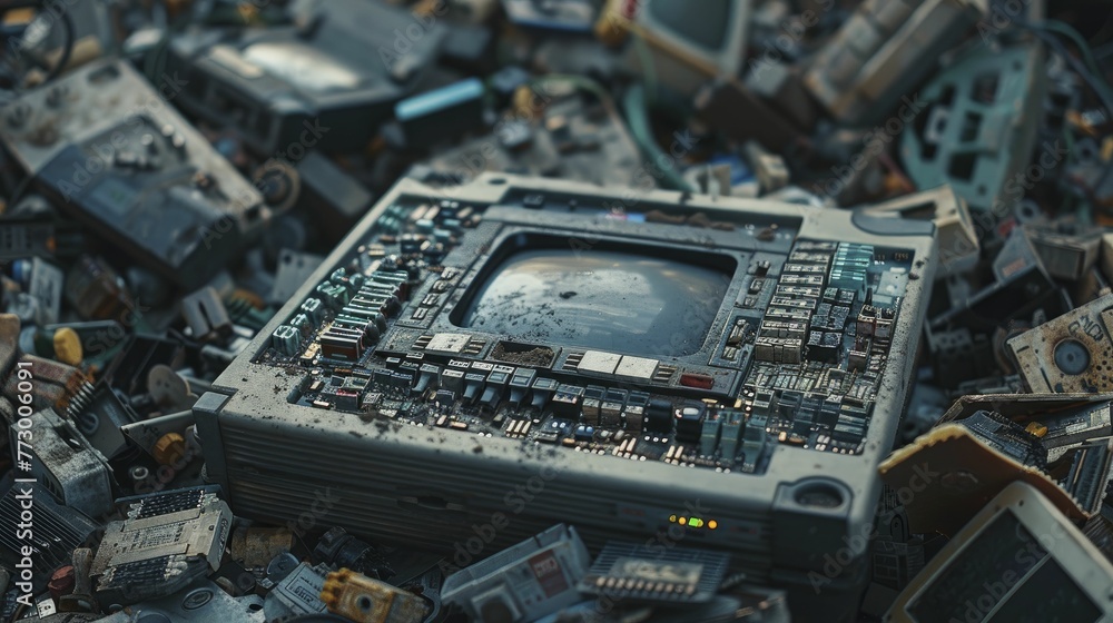 Electronic components are meticulously sorted in a wide shot for ...