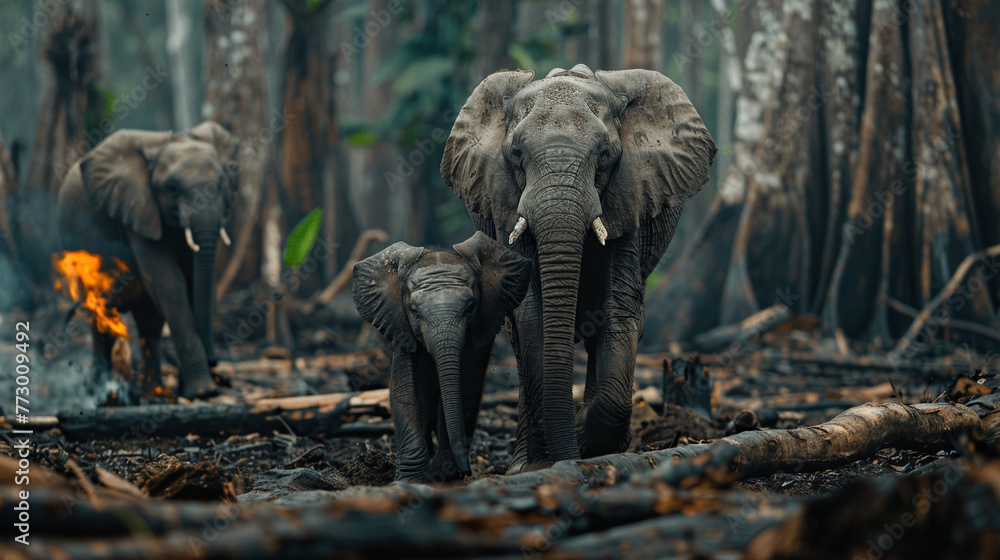 Young pup Elephant , National Endangered Species Day background or ...