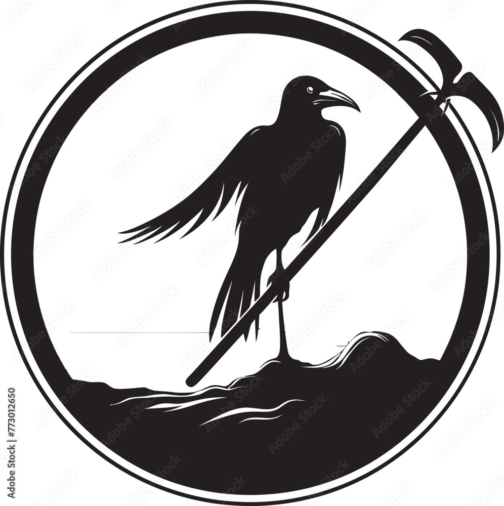 Corvus Call Death Symbol Emblem Reapers Edge Scythe Logo Emblem Stock ...