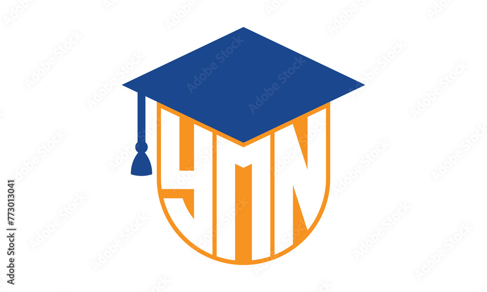 YMN initial letter academic logo design vector template. school college ...