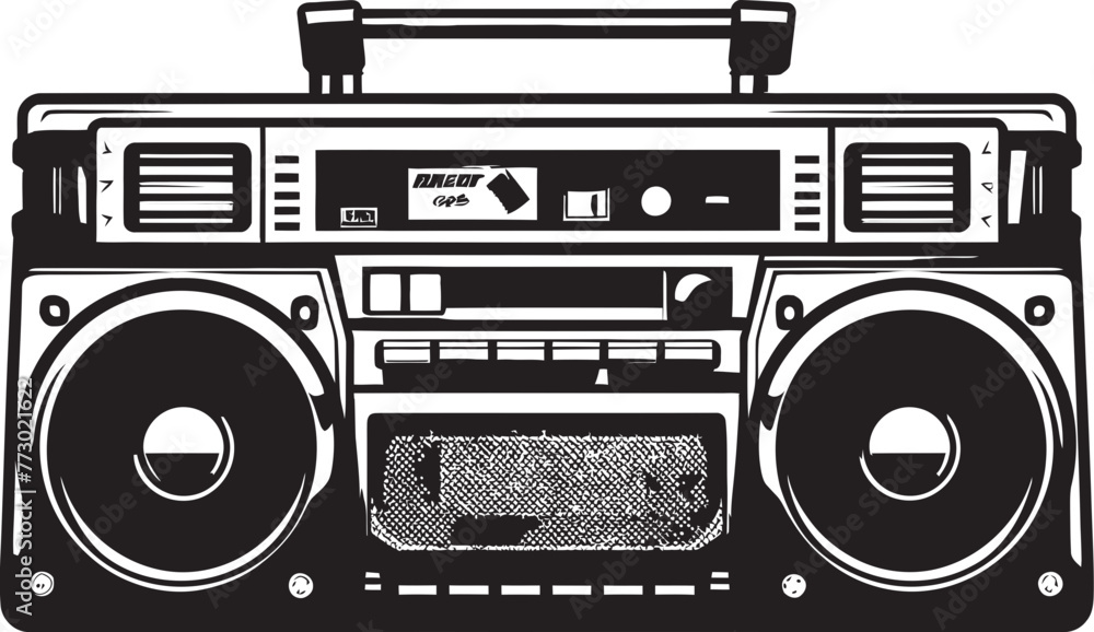 Urban Beatbox Style Boombox Symbol Groove Machine Hip Hop Logo Emblem ...
