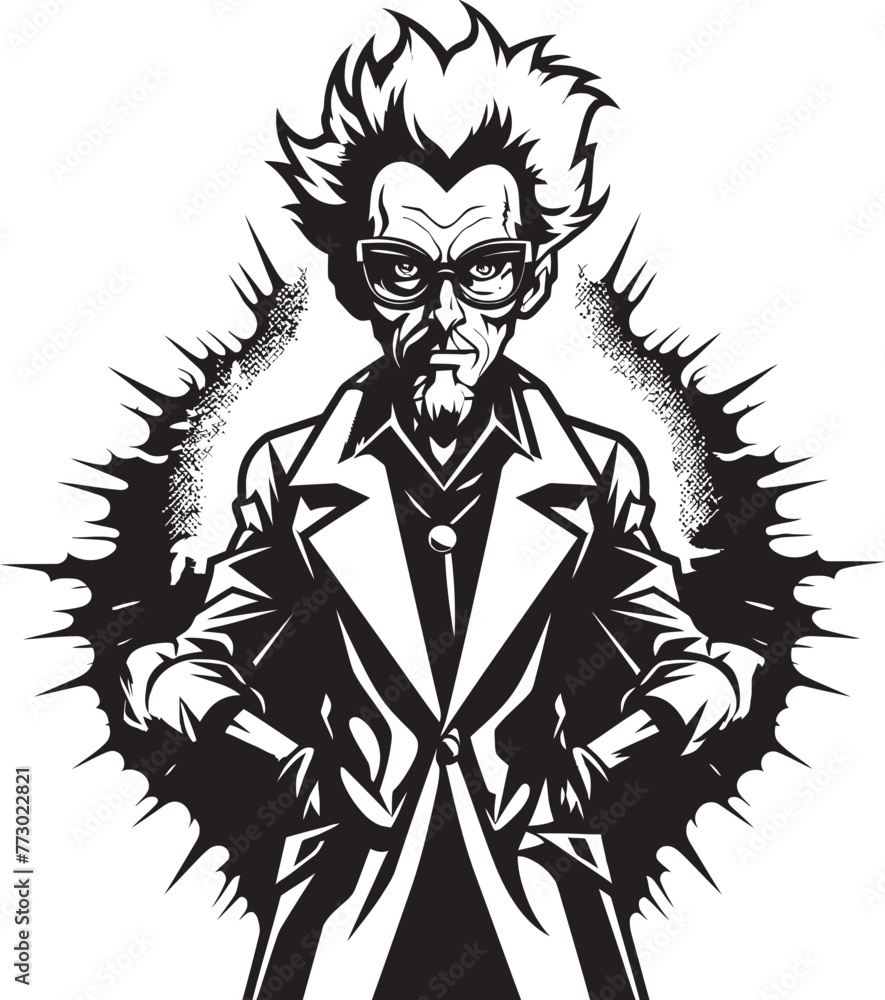 Brainwave Burst Mad Scientist Iconic Symbol Invention Instinct Iconic ...