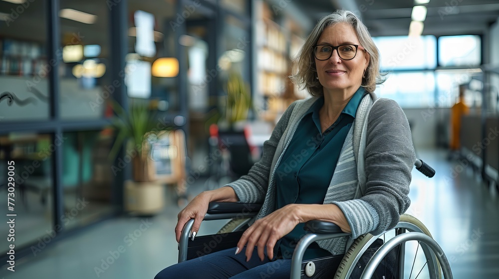Inclusive workplace environment: experienced senior Businesswoman with ...