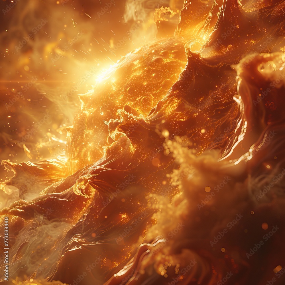 Burning sun surface texture with solar flares. Digital art suitable for ...