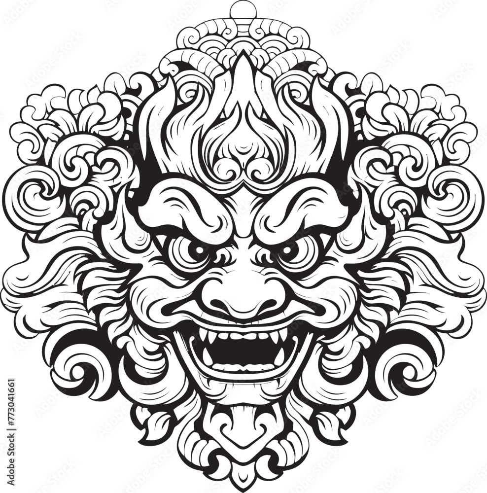 Cultural Symbol Borong Balinese Iconic Emblem Artisanal Balinese Borong ...