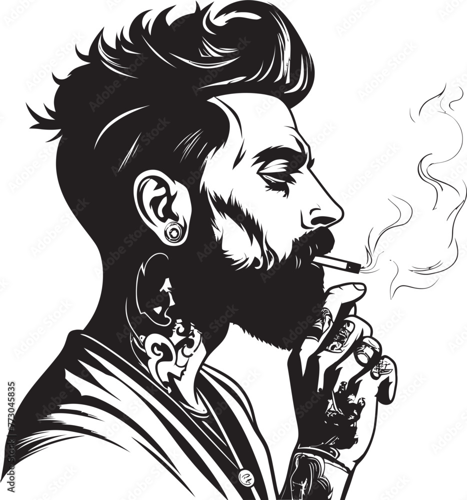 Smoke Signal Vibrant Vector Logo of a Smoking Cartoon Character Smokin ...