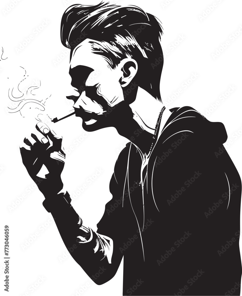 Smoke Signal Vibrant Vector Logo of a Smoking Cartoon Character Smokin ...