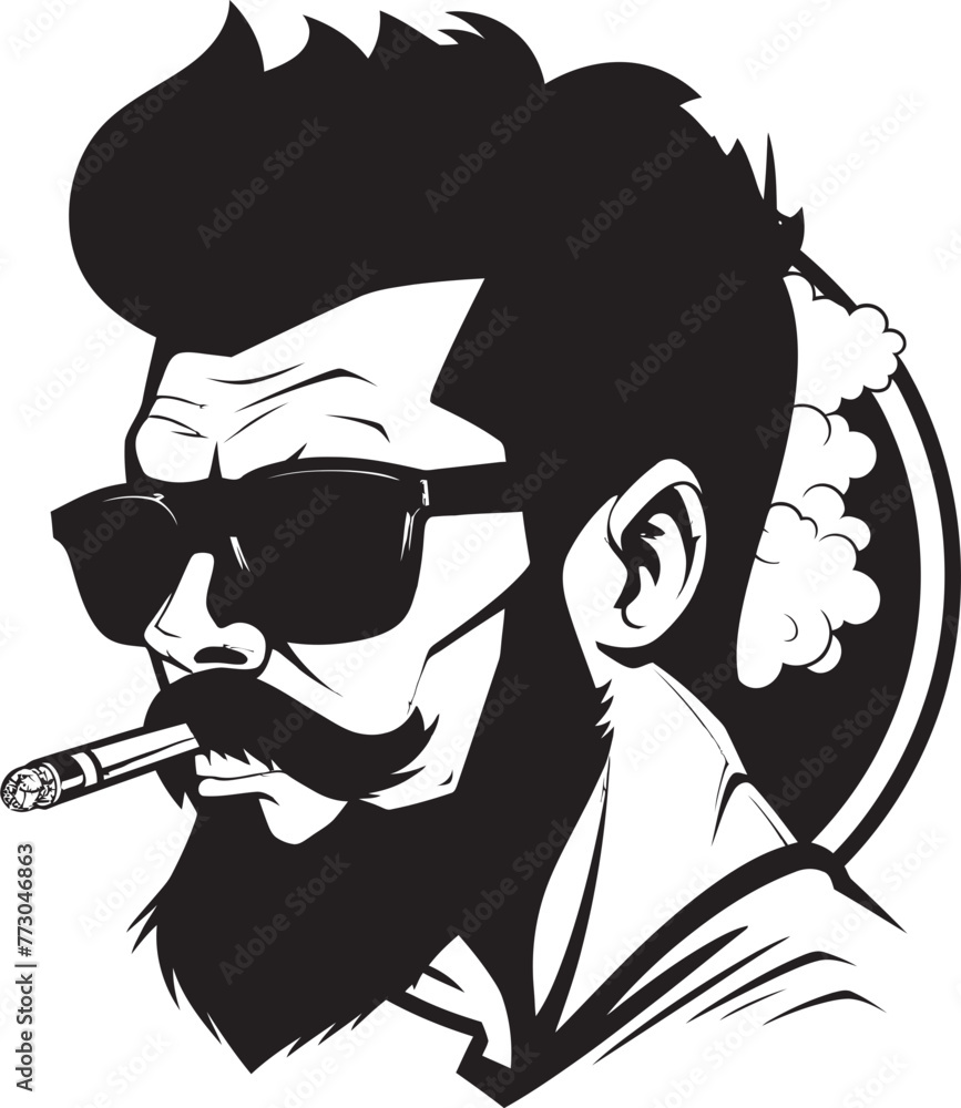 Smoking Sensation Cartoon Guy with Smoking Symbol Graphic Urban ...