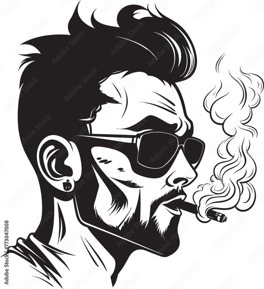 Smoking Sensation Cartoon Guy with Smoking Symbol Graphic Urban ...