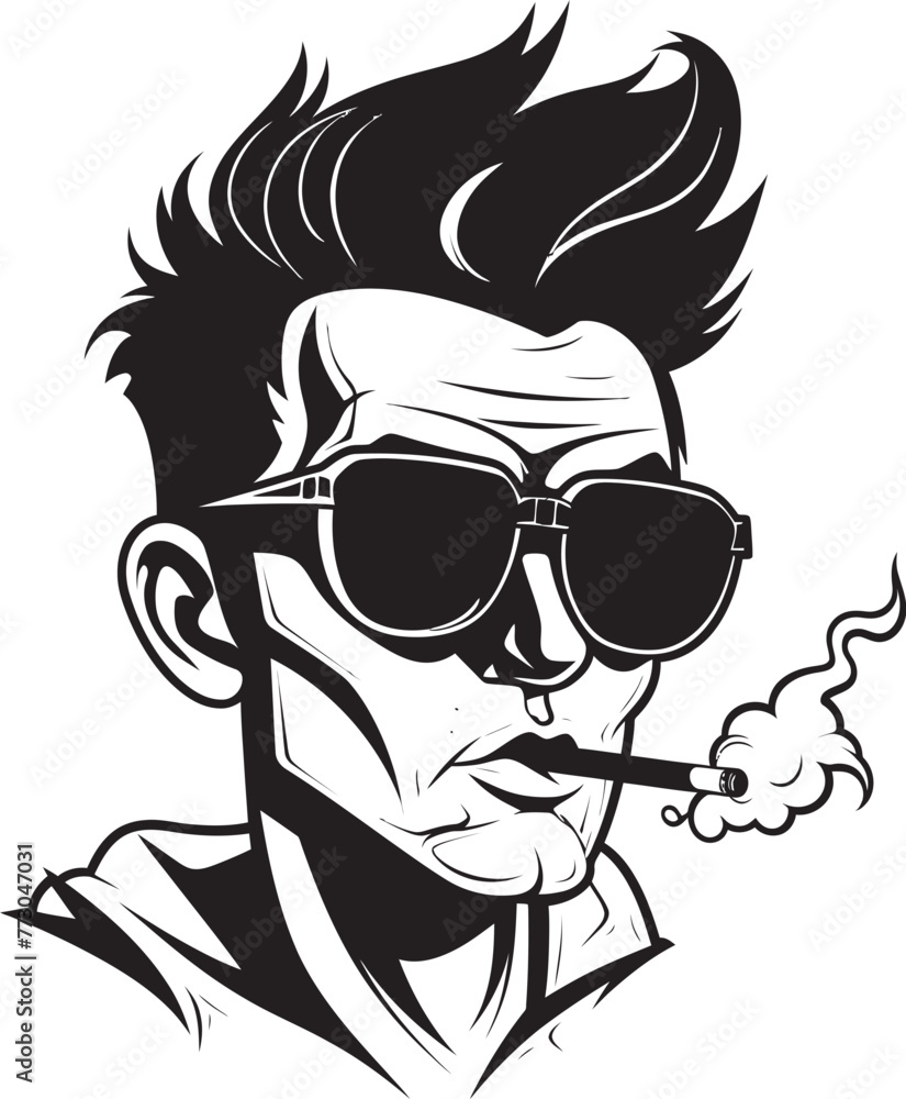 Smokin Swagger Cartoon Guy with Smoking Vector Logo Puffin Personality ...