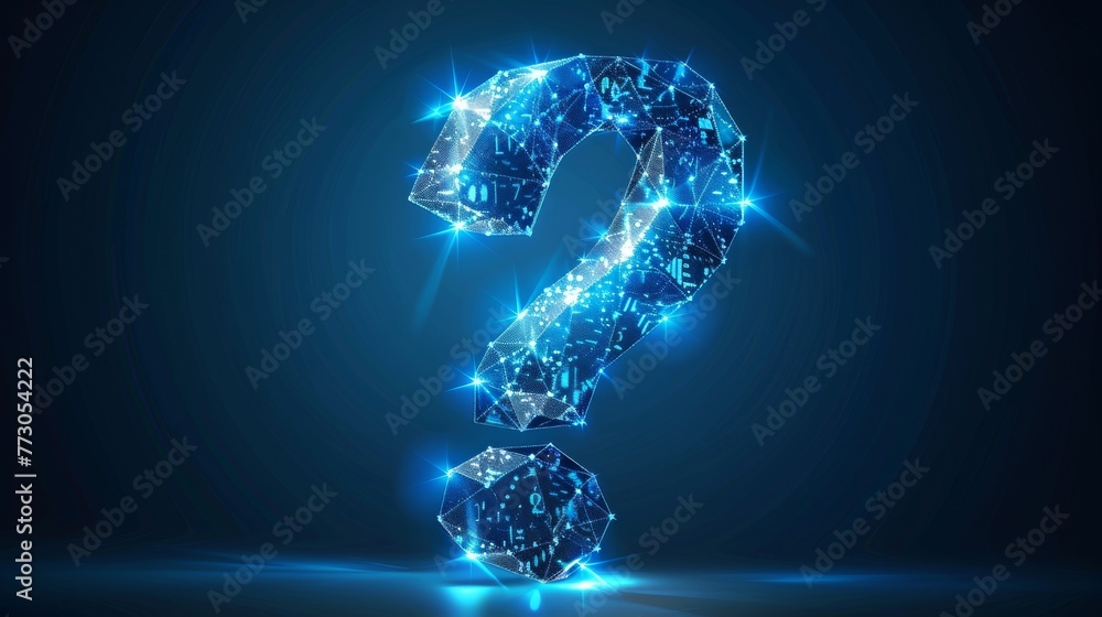 Question mark. Low poly style design. Abstract geometric background ...