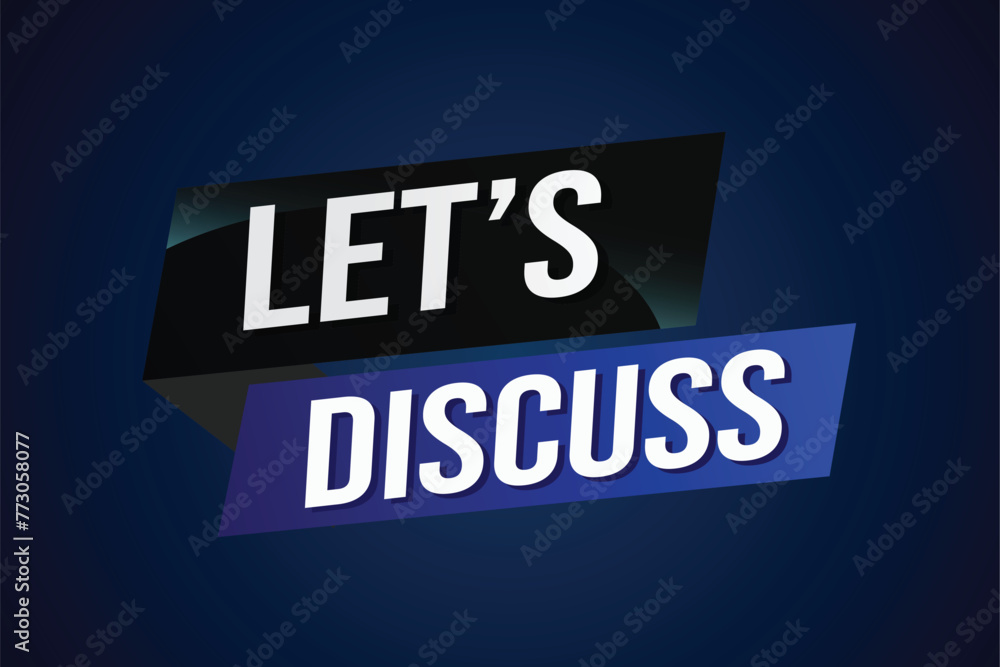 Let's discuss word concept vector illustration with lines 3d style for ...