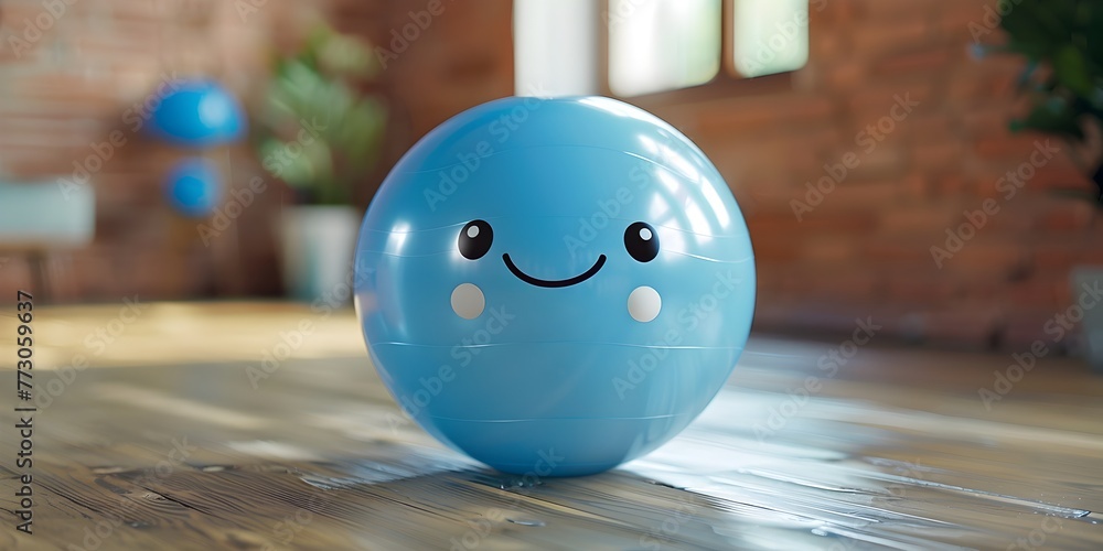 Resilient Fitness Ball Character Bouncing Back with Positive Attitude ...