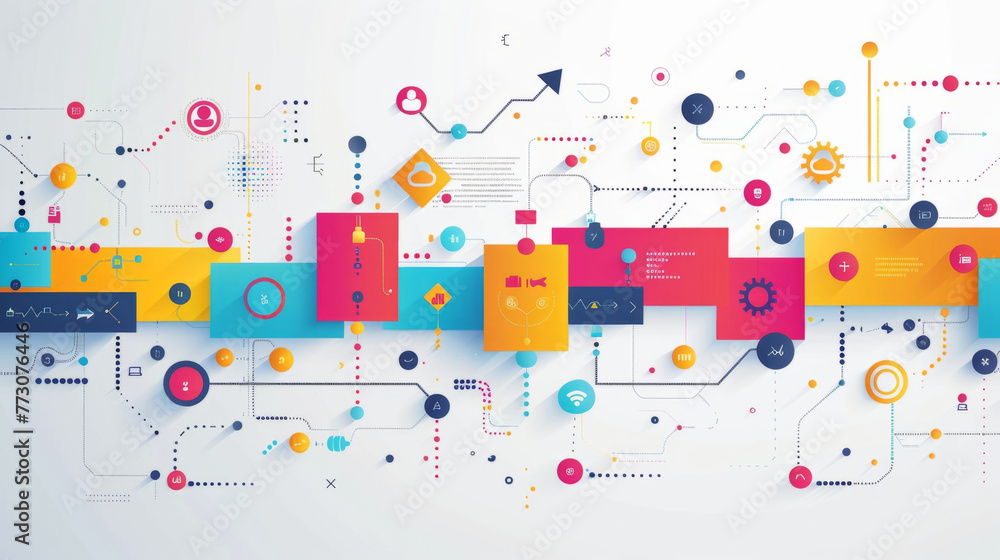 Business process workflow infographic. Abstract technology background ...
