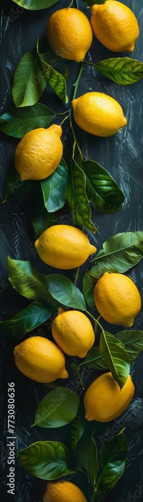 perfectly aligned lemons, creating a visually engaging and refreshing ...