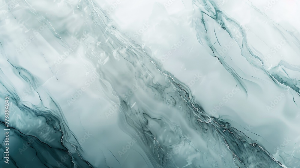 Abstract icy landscape painting with flowing textures, evoking the ...