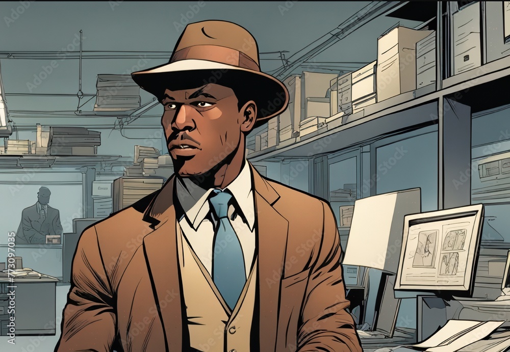 American detective comic book in 50s style, comic book character. ai ...