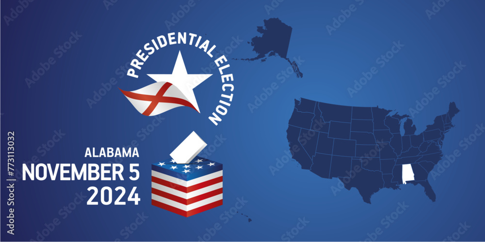 USA Presidential election November 5, 2024. Voting Day 2024 in Alabama ...