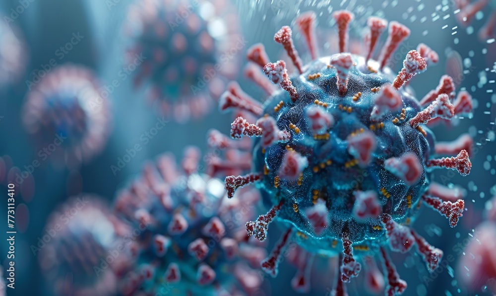 Digital illustration depicting the detailed structure of a coronavirus ...