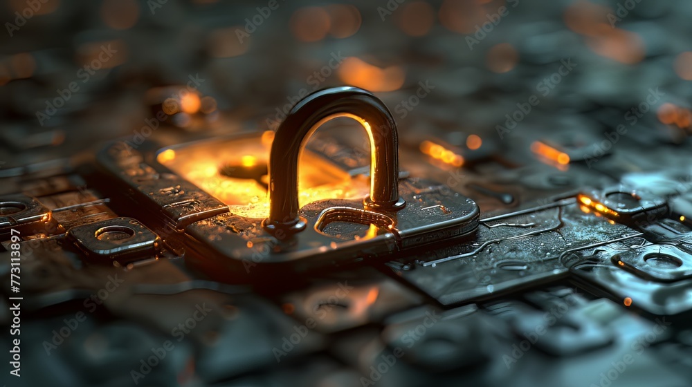 A locked padlock background symbolizes the concept of confidentiality ...