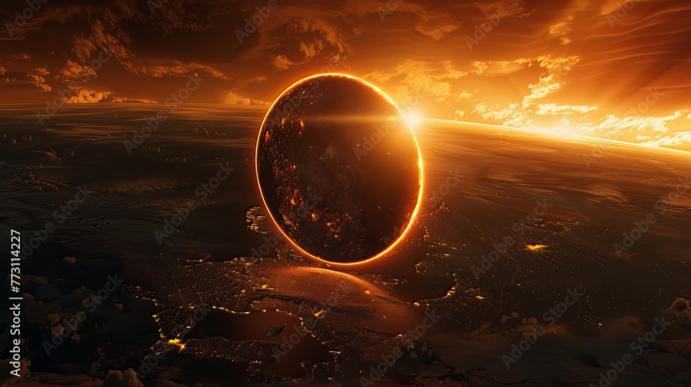 A meticulously crafted 3D diagram portrays a solar eclipse, utilizing a ...