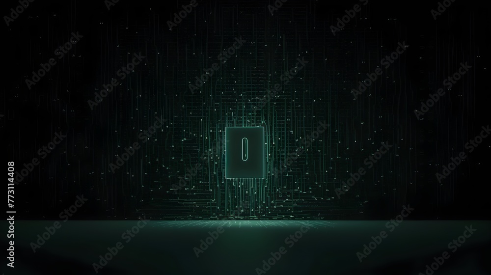 Binary Code Lock Cyber Security Conceptual Generative Futuristic Sci-Fi ...