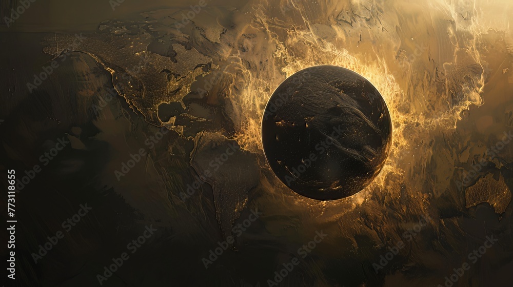 A meticulously crafted 3D diagram portrays a solar eclipse, utilizing a ...