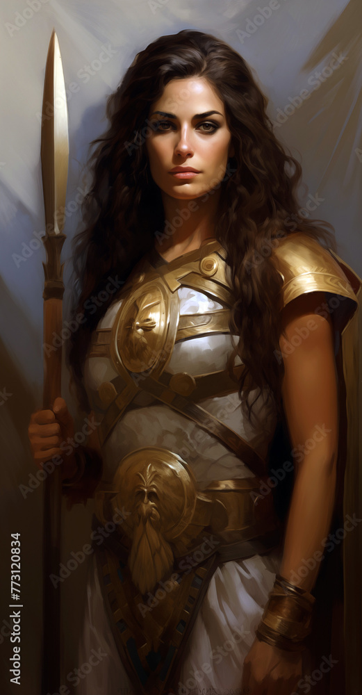 The ancient Greek mythology god or goddess Athena, or possibly Roman ...