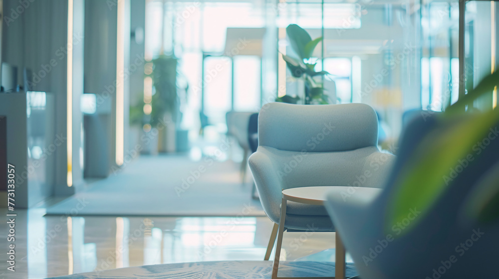 Soft focus on a high-end business office interior, where the blending ...