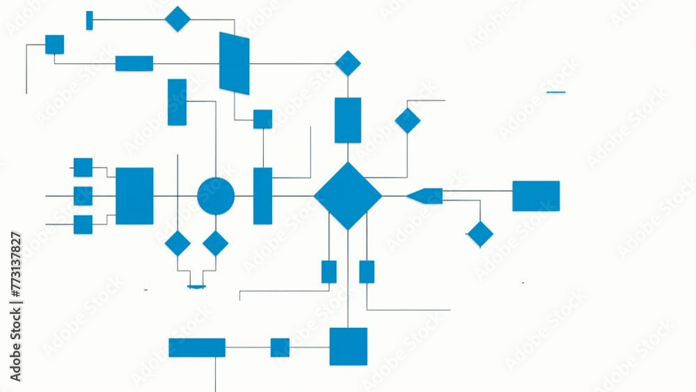 Vidéo Stock Blue business flowchart. Visualizes step-by-step ...
