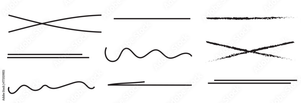Swift crossed and wavy underlines. Underline markers collection. Vector ...