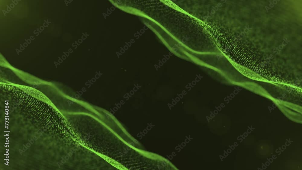 Vidéo Stock Particle wave background. A stream of particles moves ...