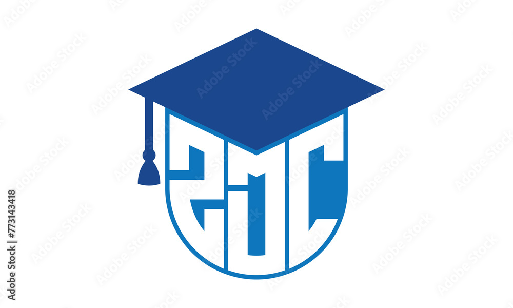 ZDC initial letter academic logo design vector template. school college ...