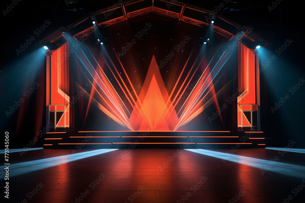 Modern dance stage light background with spotlight illuminated for ...