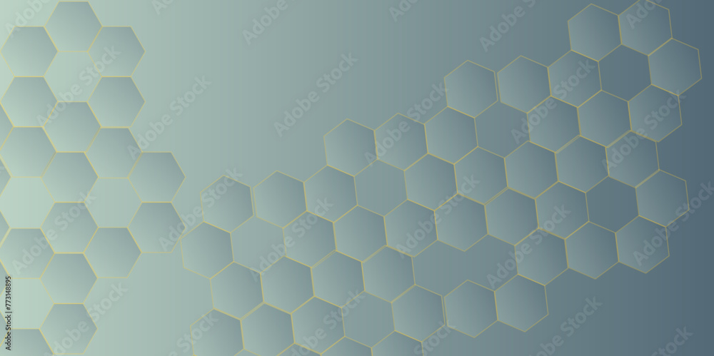 Abstract hexagon digital light blue geometric shape vector technology ...