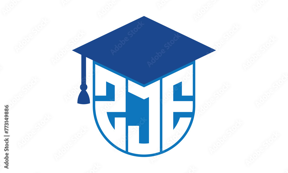 ZJE initial letter academic logo design vector template. school college ...