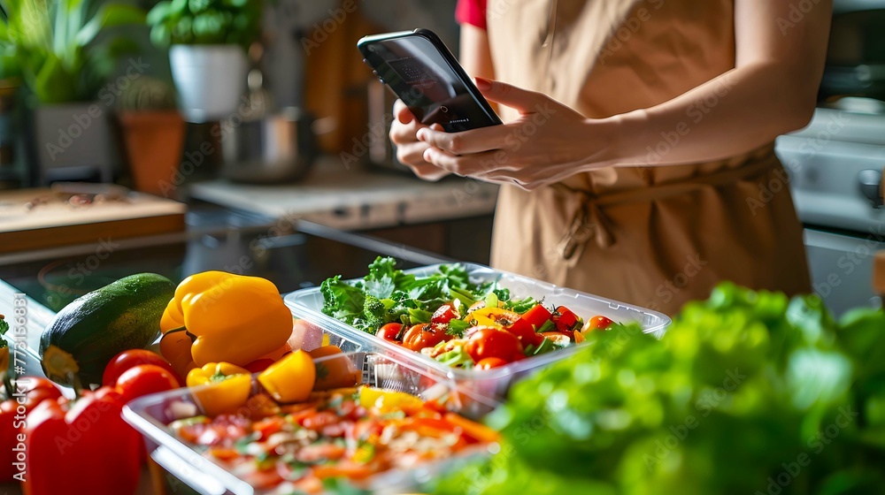 Person using a food delivery app to order meals from restaurants for ...