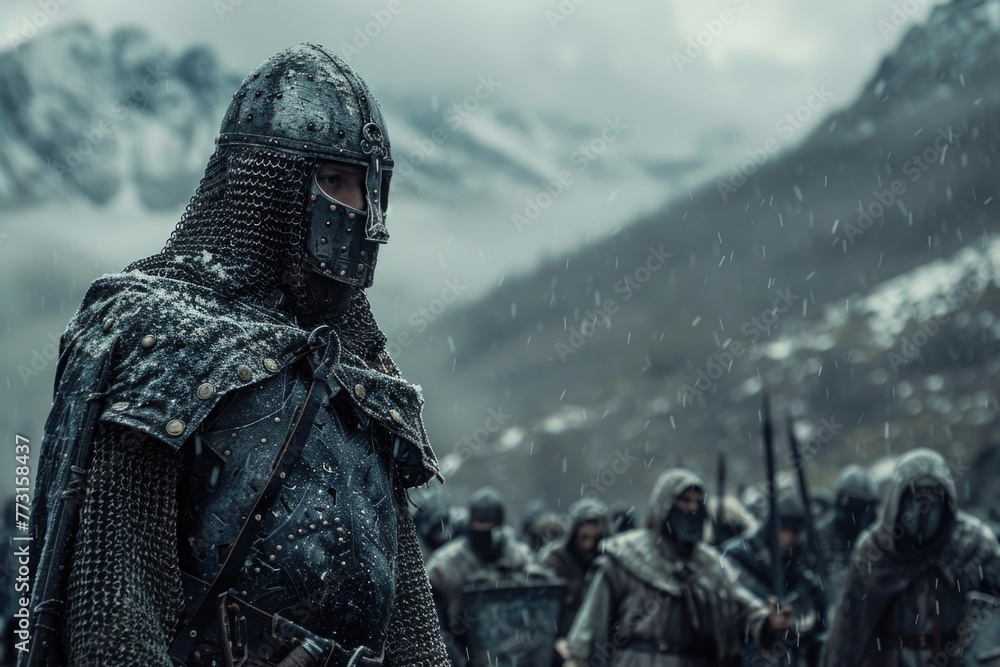 Portrait of a Slavic male warrior in a chain mail: the image of a ...