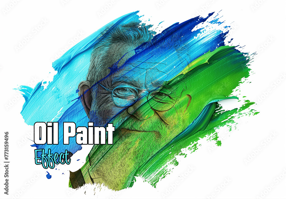 Oil Paint Effect. Some Elements are AI Generated Stock Template | Adobe ...