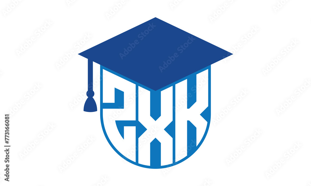 ZXK initial letter academic logo design vector template. school college ...