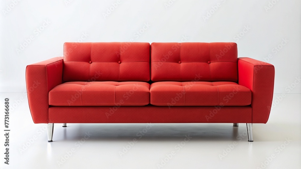 Modern red sofa on isolated white background. Furniture for modern ...