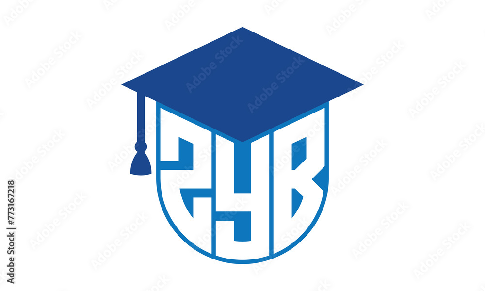 ZYB initial letter academic logo design vector template. school college ...