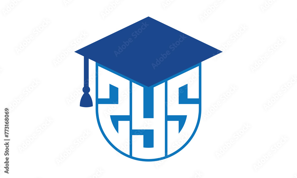 ZYS initial letter academic logo design vector template. school college ...