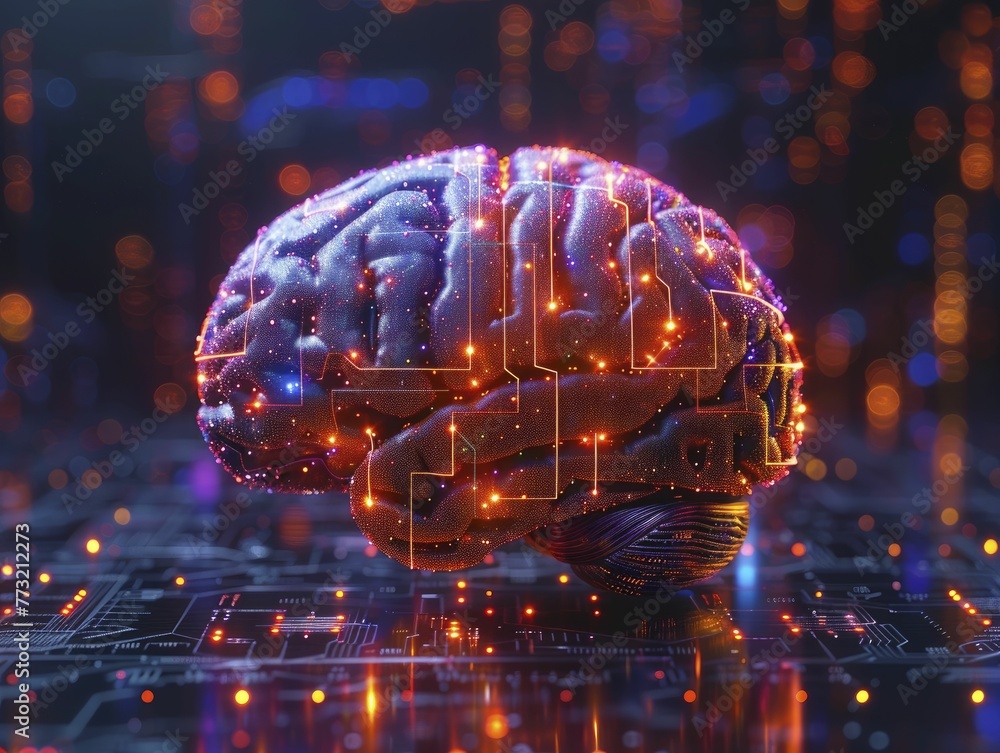 Visualizing cutting-edge neurotechnology with a sleek human brain ...