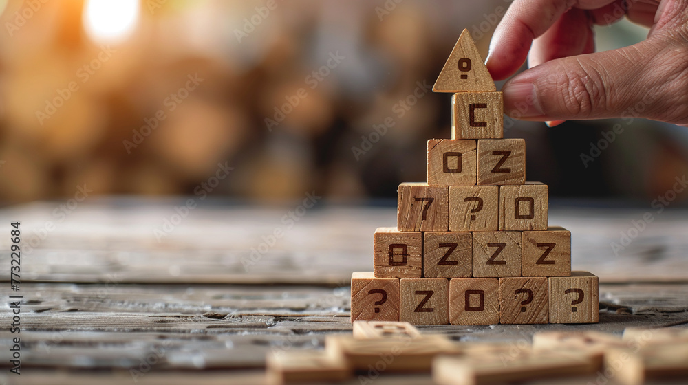 A hand delicately adds the last piece, marked with an idea icon, to a ...